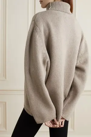 TOTEME Net Sustain Wool And Cashmere-blend Turtleneck Sweater