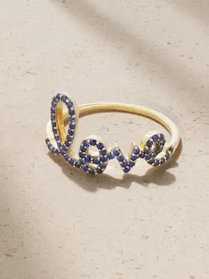 SYDNEY EVAN Large Love 14-karat Sapphire Ring - Gold