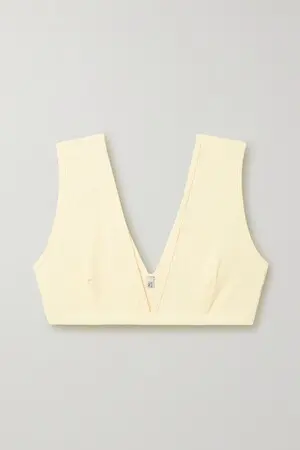BASERANGE Net Sustain Alae Ribbed Stretch Organic Cotton-jersey Soft-cup Bra