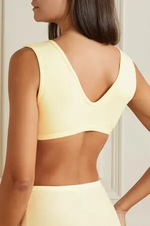 BASERANGE Net Sustain Alae Ribbed Stretch Organic Cotton-jersey Soft-cup Bra