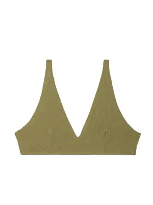 BASERANGE Net Sustain Pam Ribbed Stretch-organic Cotton Soft-cup Bra