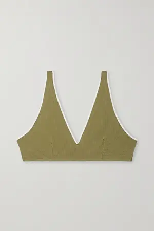 BASERANGE Net Sustain Pam Ribbed Stretch-organic Cotton Soft-cup Bra