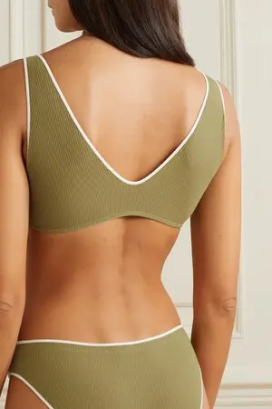 BASERANGE Net Sustain Pam Ribbed Stretch-organic Cotton Soft-cup Bra