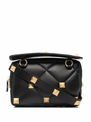 Valentino Garavani Roman Stud Diamond-quilted Clutch - Black