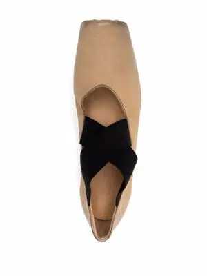 UMA WANG Square-toe Ballerina Flats - Neutrals