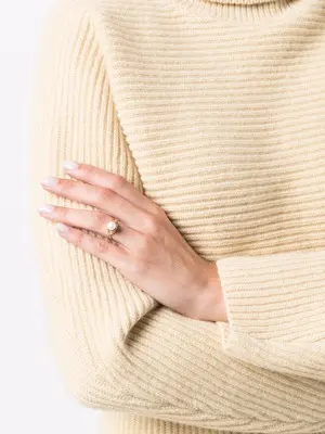 BEATRIZ PALACIOS Plated Silver Signet Ring With Pearl