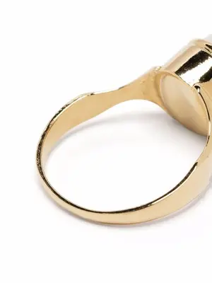 BEATRIZ PALACIOS Plated Silver Signet Ring With Pearl