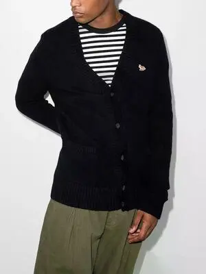 Maison Kitsuné Fox Patch Cardigan - Blue