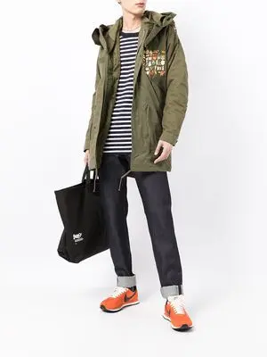 Readymade Pin-Embellished Fishtail Parka In Green - 53% Off