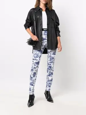 Philipp Plein Embroidered High-rise Leggings