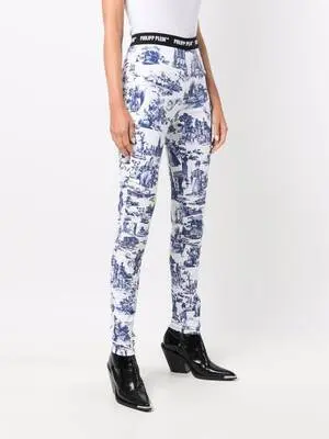Philipp Plein Embroidered High-rise Leggings