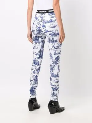 Philipp Plein Embroidered High-rise Leggings