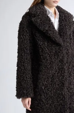 STAND STUDIO Camille Long Faux Fur Cocoon Coat