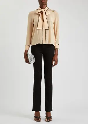 Alice + Olivia Jeannie Blush Silk Blouse