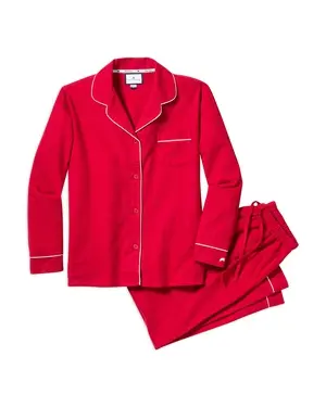 PETITE PLUME Cotton Classic Flannel Pajama Set - Red