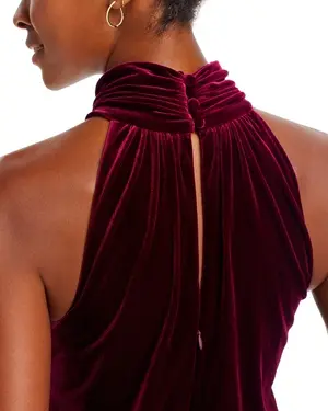 Eliza J Mock Neck Blouson Gown - Plum