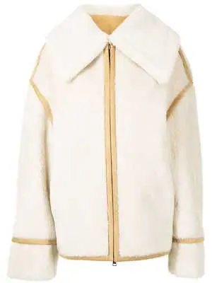 Goen.j Oversize-collar Shearling Pilot Jacket - Neutrals