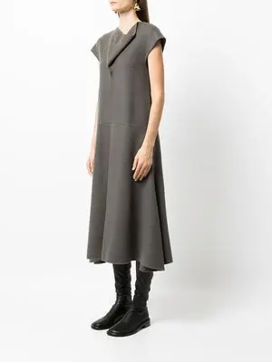 Goen.j Cowl-neck Wool-blend Midi Dress
