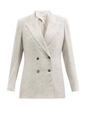 Gabriela Hearst Gabriela Hearst - Roth Double-breasted Mélange-cashmere Blazer - Womens - Ivory Multi - Ivory Multi