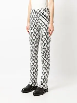 We11Done Logo Pattern Knitted Leggings - White