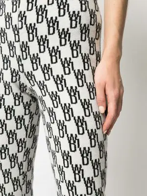 We11Done Logo Pattern Knitted Leggings - White