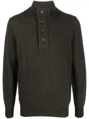 Barbour Funnel-neck Wool Jumper - Green