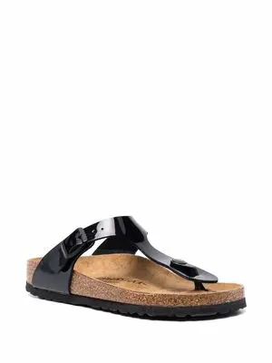 BIRKENSTOCK Gizeh Patent-leather Sandals - Black
