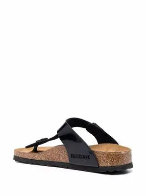 BIRKENSTOCK Gizeh Patent-leather Sandals - Black