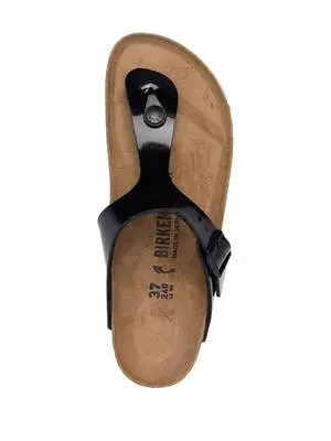 BIRKENSTOCK Gizeh Patent-leather Sandals - Black