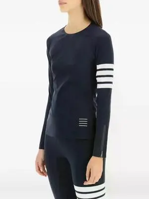 Thom Browne 4-bar Compression Long Sleeve T-shirt - Blue