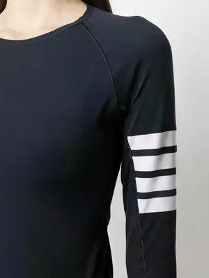Thom Browne 4-bar Compression Long Sleeve T-shirt - Blue