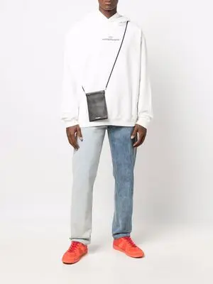 MAISON MARGIELA Logo-embroidered Cotton Hoodie - White