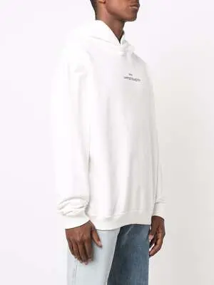 MAISON MARGIELA Logo-embroidered Cotton Hoodie - White