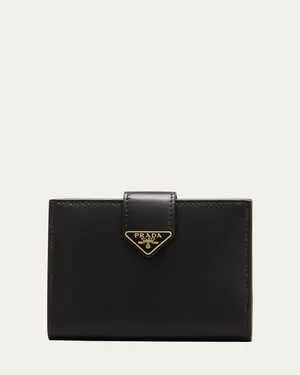 Prada Small Triangle Logo Flap Wallet F0e18 Alabastro