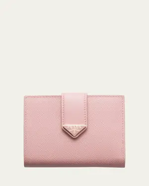 Prada Small Triangle Logo Flap Wallet Pesco
