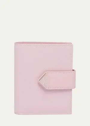 Prada Small Triangle Logo Flap Wallet Pink