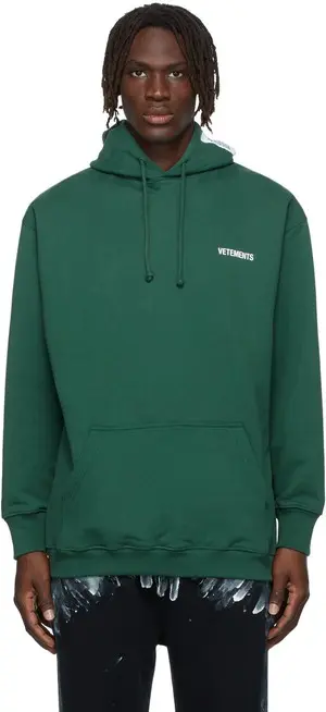 Vetements VETEMENTS SSENSE Exclusive Green Logo Hoodie - Green/white