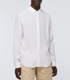 Orlebar Brown Giles Linen Long-sleeved Shirt - White