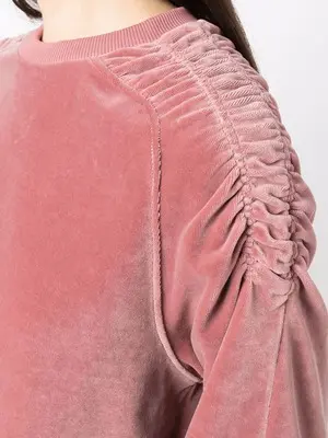 Alberta Ferretti Chenille Gathered-trim Sweatshirt - Pink