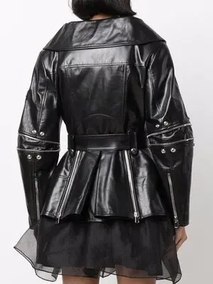 Alexander McQueen Belted-waist Biker Jacket