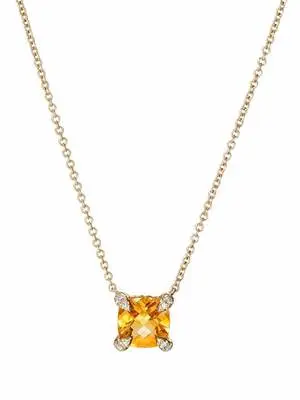 David Yurman 18kt Yellow Châtelaine Citrine And Diamond Pendant Necklace - Gold