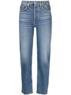 RE/DONE Stobe Pipe High-rise Straight Jeans - Blue