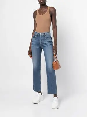 RE/DONE Stobe Pipe High-rise Straight Jeans - Blue
