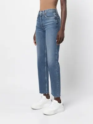 RE/DONE Stobe Pipe High-rise Straight Jeans - Blue