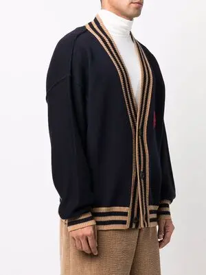 Palm Angels Bear Motif Cardigan - Blue
