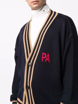 Palm Angels Bear Motif Cardigan - Blue