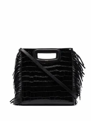 Maje Crocodile-embossed Leather M Bag
