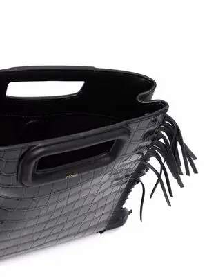 Maje Crocodile-embossed Leather M Bag