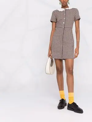 Maje Check Pattern Shift Dress