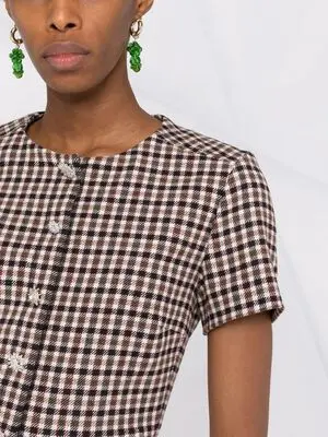 Maje Check Pattern Shift Dress